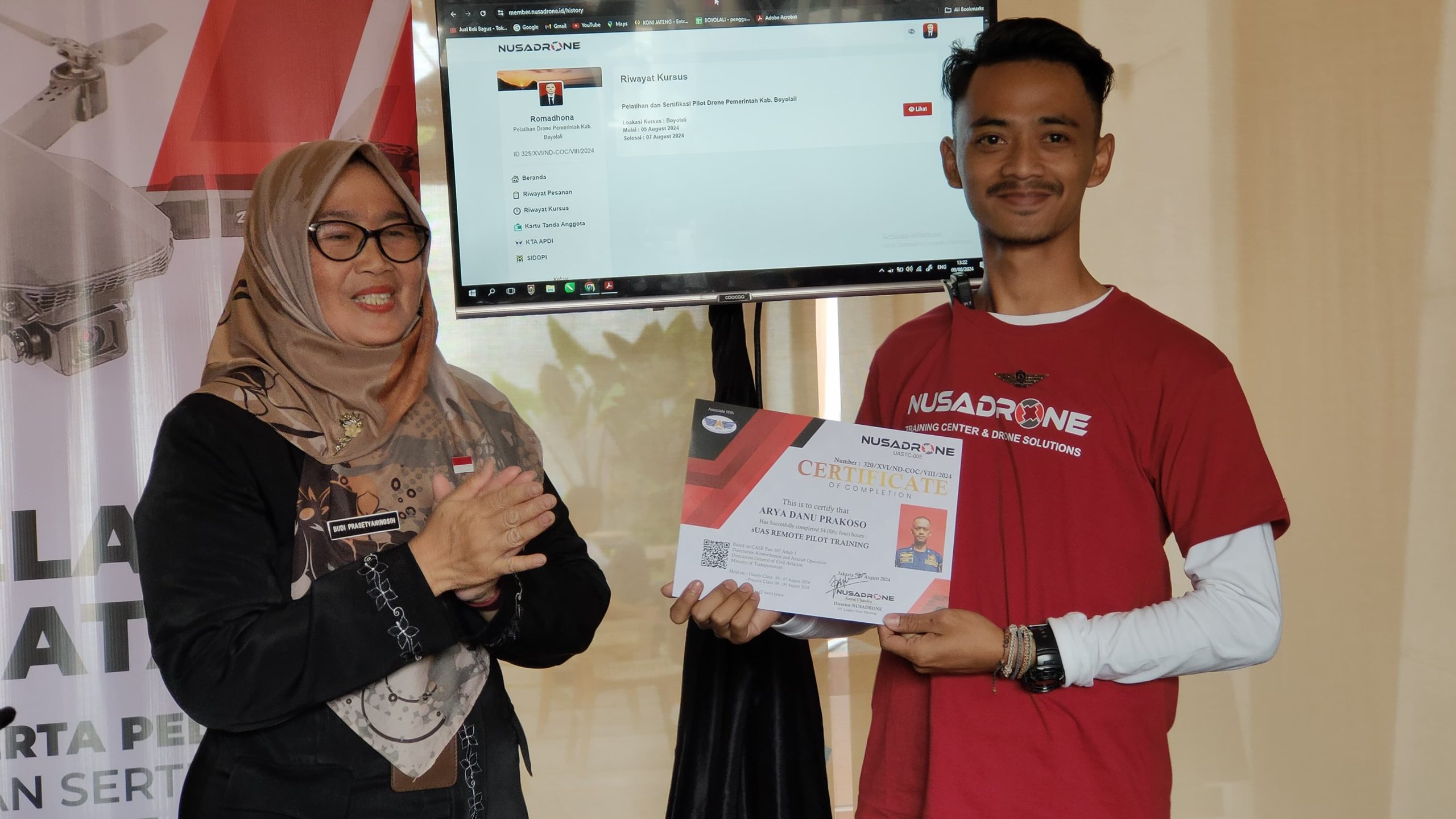 15 Peserta Training Dan Sertifikasi Pilot Drone Mendapat Sertifikat