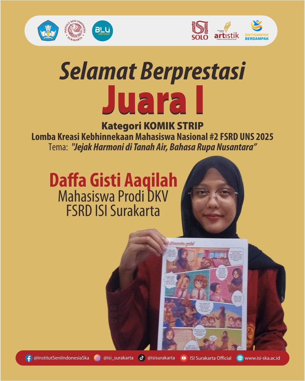 Daffa Gisti Aaqilah Juara I Lomba Komik Strip Digital Tingkat Nasional 2025